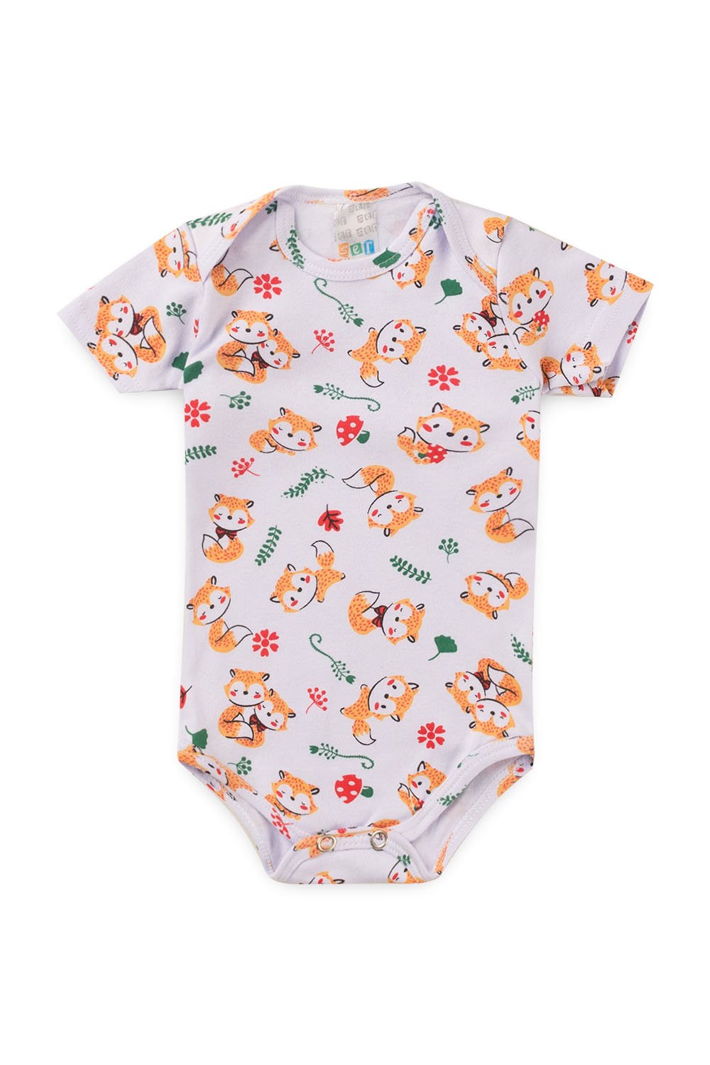 Kit 3 Body´s Raposinha Curto - Bebê Menina - Suedine