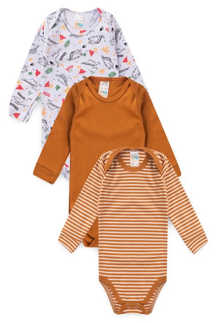Kit 3 Body´s Rex Banco Longo - Bebê Menino - Suedine